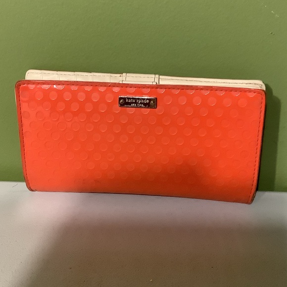 kate spade | Bags | Kate Spade Orange And White Wallet With Storybook ...